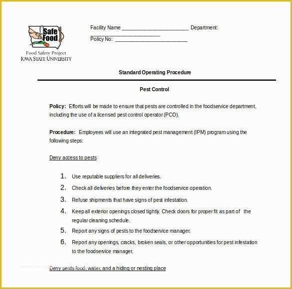 Sop Template Free Of 13 Standard Operating Procedure Templates Pdf Doc Vrogue