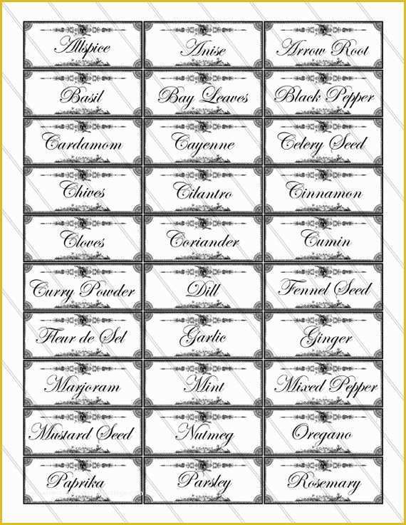 Spice Jar Label Template Free Of Herb And Spice Labels Printable 