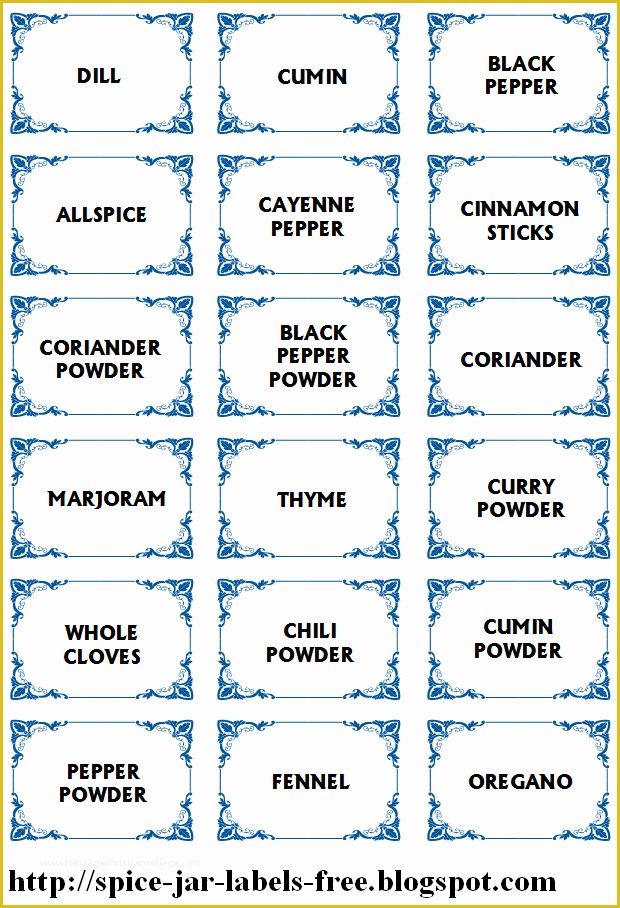 Spice Jar Label Template Free Of Spice Jar Labels And Templates To 