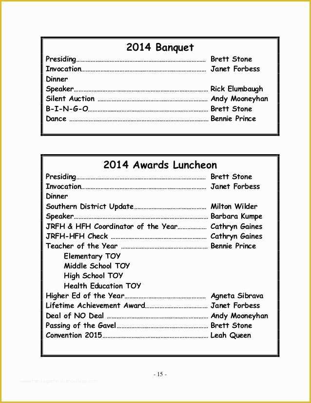 Sports Banquet Program Templates Free Of 12 Best S Of Printable For 