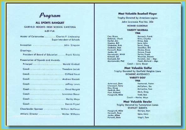 Sports Banquet Program Templates Free Printable Templates