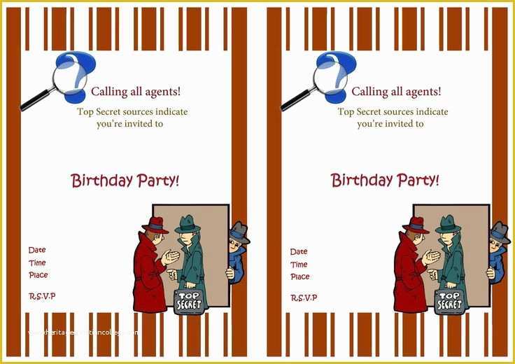 Spy Birthday Party Invitation Template Free Of Spy Free Printable 