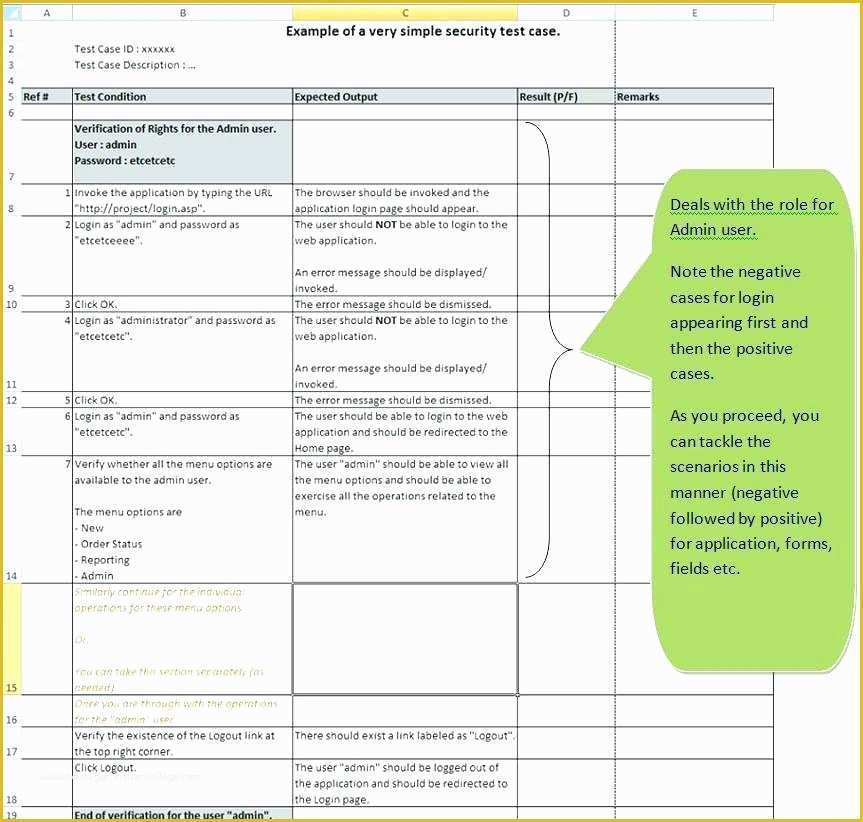 Test Case Template Excel Free Download Of Test Scenario Template Excel