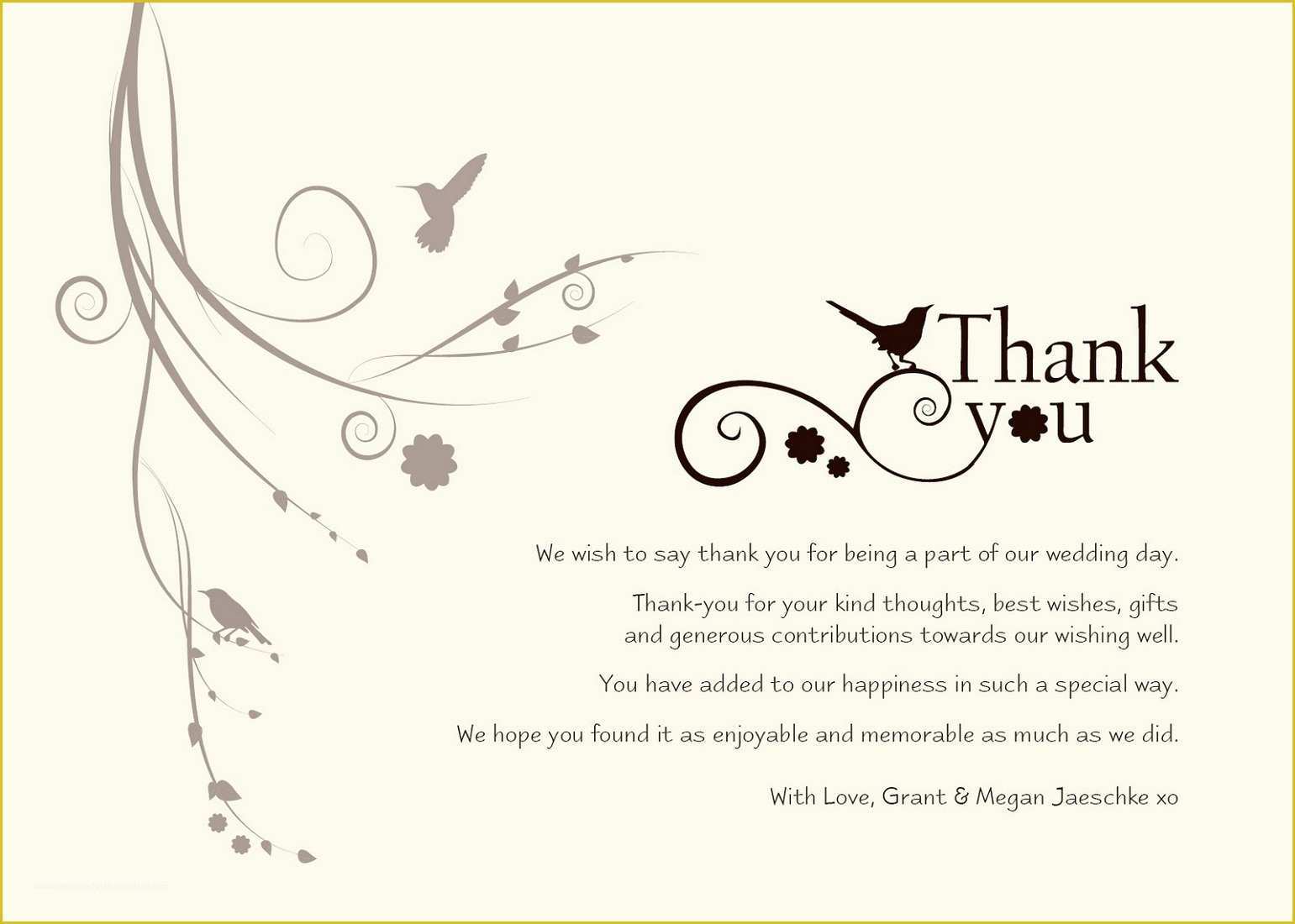 Thank You Note Template Free Of Thank You Notes Samples For Gift In 