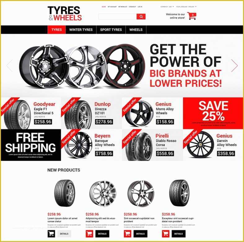 Free Tire Shop Website Template Printable Templates