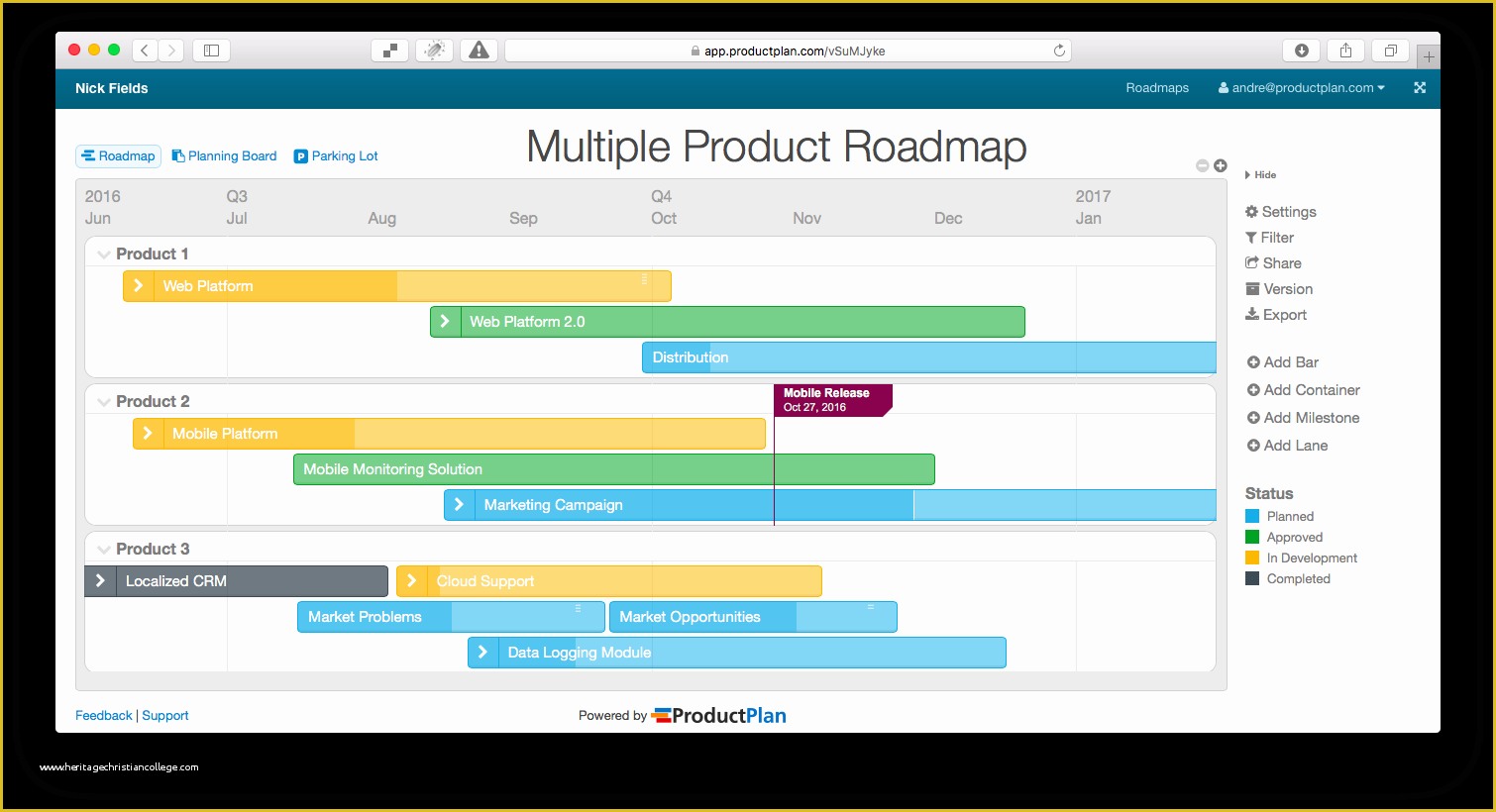 Product Roadmap Template Visio