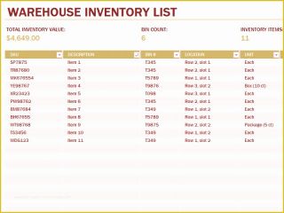 Warehouse Inventory Excel Template Free Download Of Download Warehouse ...