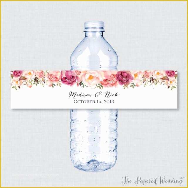 Wedding Water Bottle Labels Template Free Of Water Bottle Label 