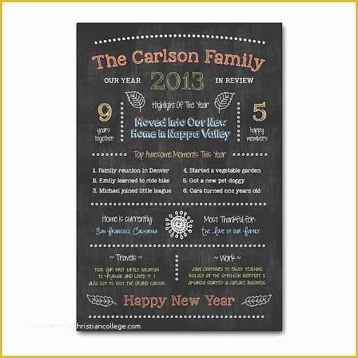 Year In Review Template Free Of Family Year In Review Chalkboard 